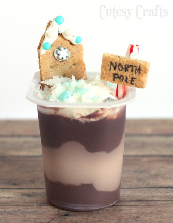 Christmas Treats - North Pole Pudding Cups - Cutesy Crafts