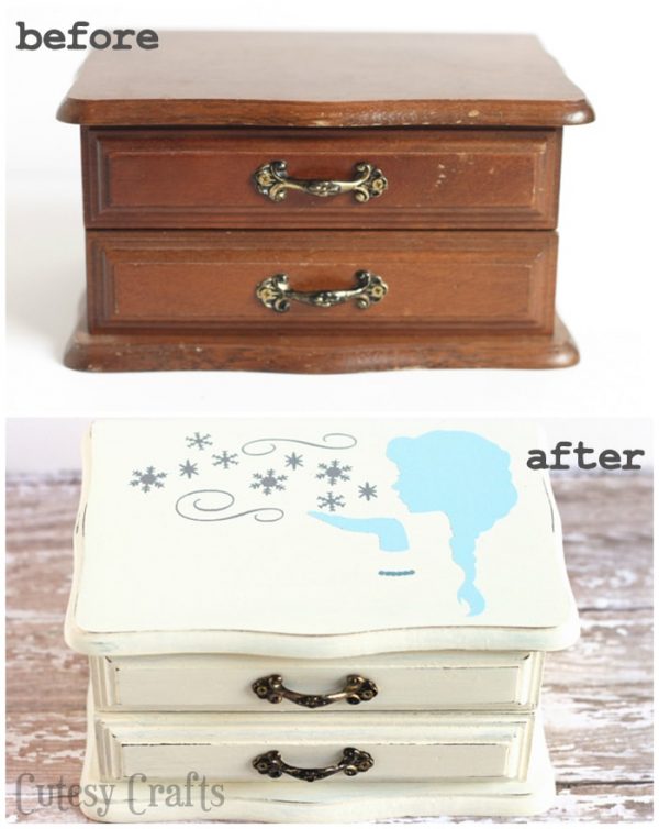 Thrifted Jewelry Box Makeover - Cutesy Crafts