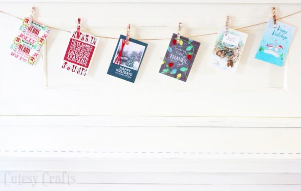 DIY Christmas Card Garland - Cutesy Crafts