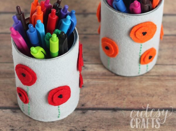 DIY Pencil Holder and School Supplies for Teachers - Cutesy Crafts