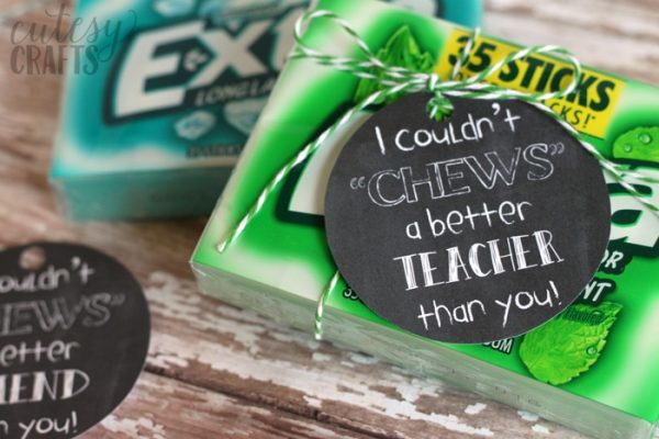 Gum Gift Tag Printables - Cutesy Crafts