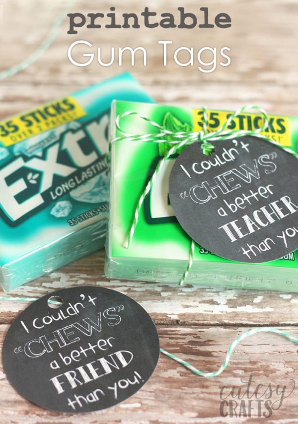 Gum Gift Tag Printables - Cutesy Crafts