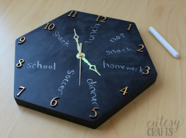 DIY Chalkboard Clock - Cutesy Crafts