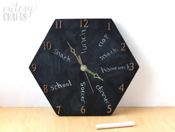 DIY Chalkboard Clock - Cutesy Crafts