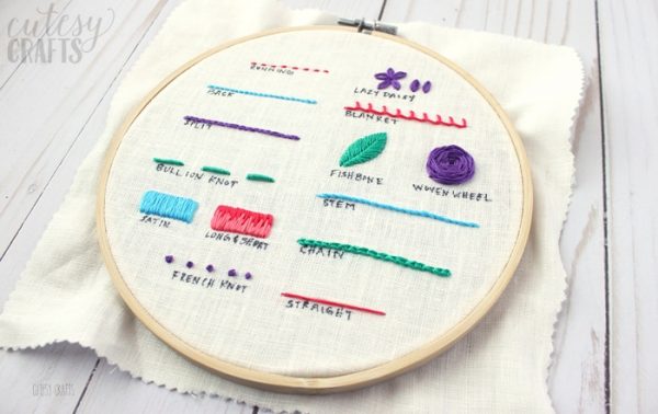 Free Embroidery Sampler Pattern - Cutesy Crafts