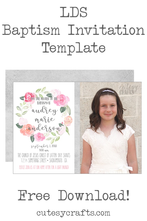 Free LDS Baptism Invitation Template Cutesy Crafts