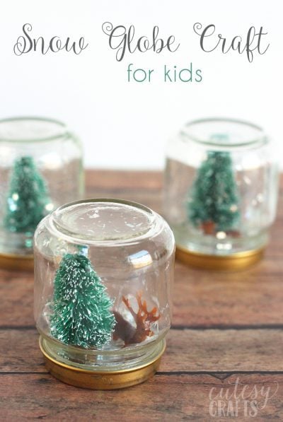 Christmas Snow Globe Craft for Kids - Cutesy Crafts
