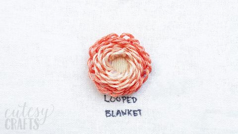 How to Make a Looped Blanket Stitch Flower - Cutesy Crafts