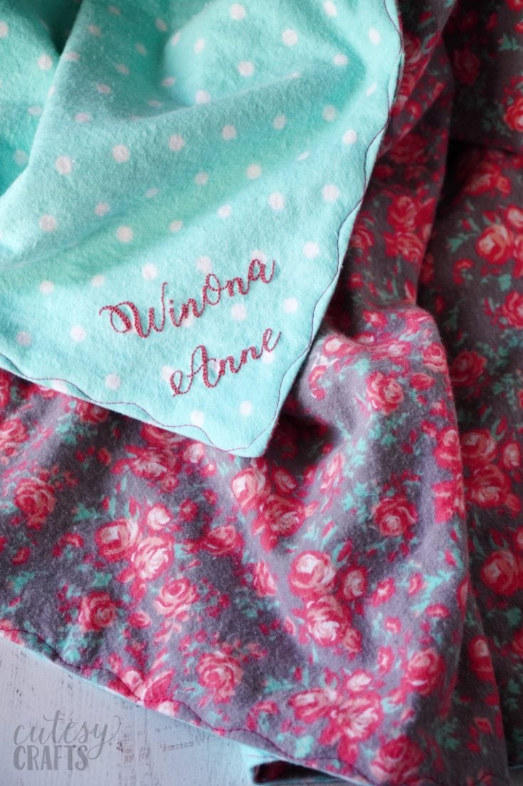 DIY Embroidered Baby Blanket - Cutesy Crafts