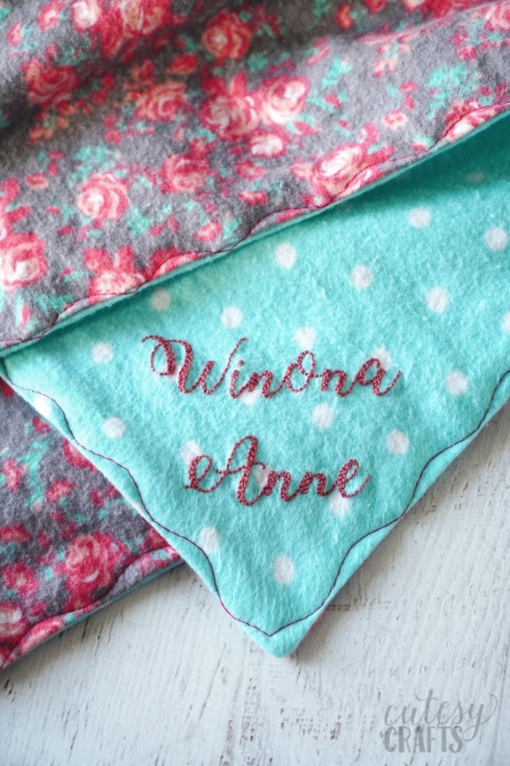 DIY Embroidered Baby Blanket - Cutesy Crafts