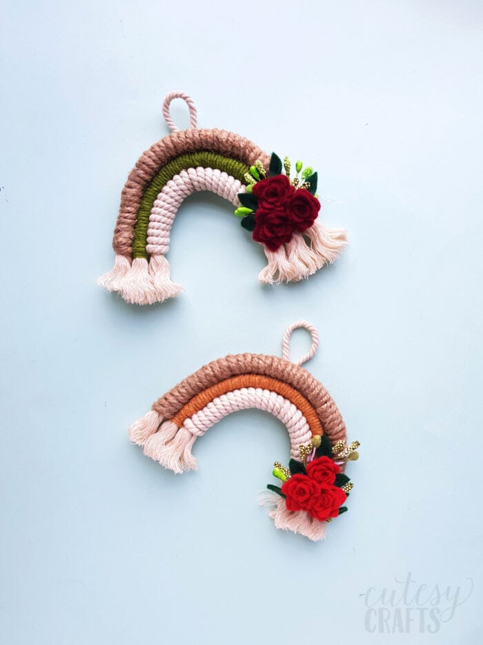 Easy Beginner Macrame Project - Macrame Rainbow - Cutesy Crafts
