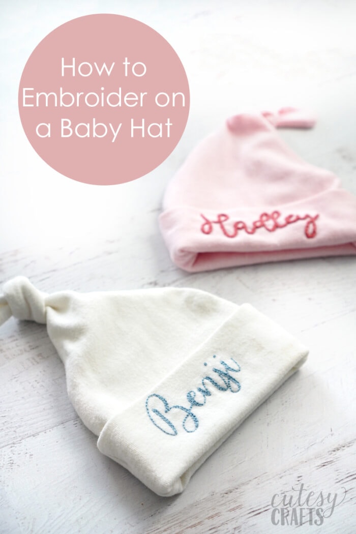 Hand Embroidered Baby Gift - Baby Hats - Cutesy Crafts