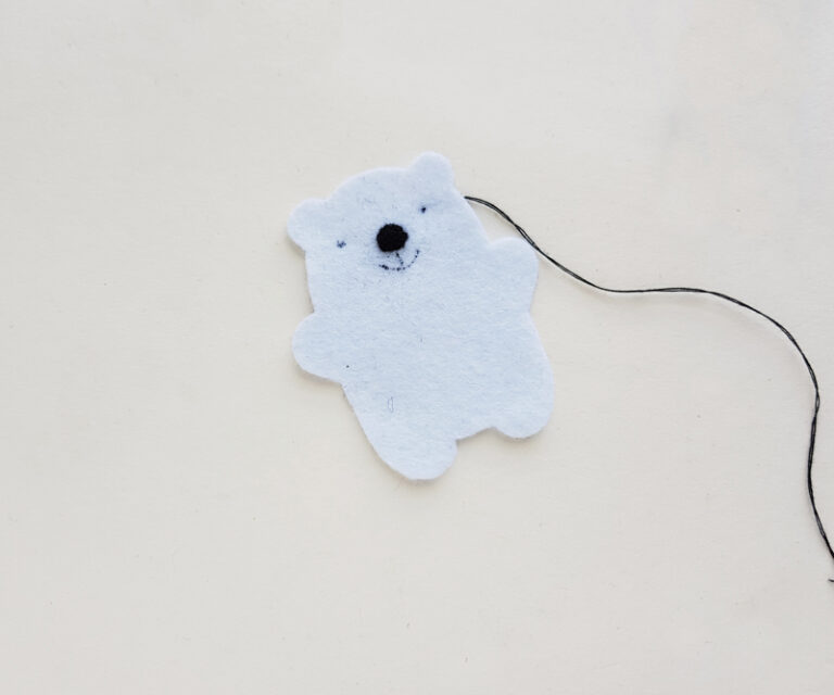 Felt Polar Bear Christmas Ornament with Free Pattern - Cutesy Crafts