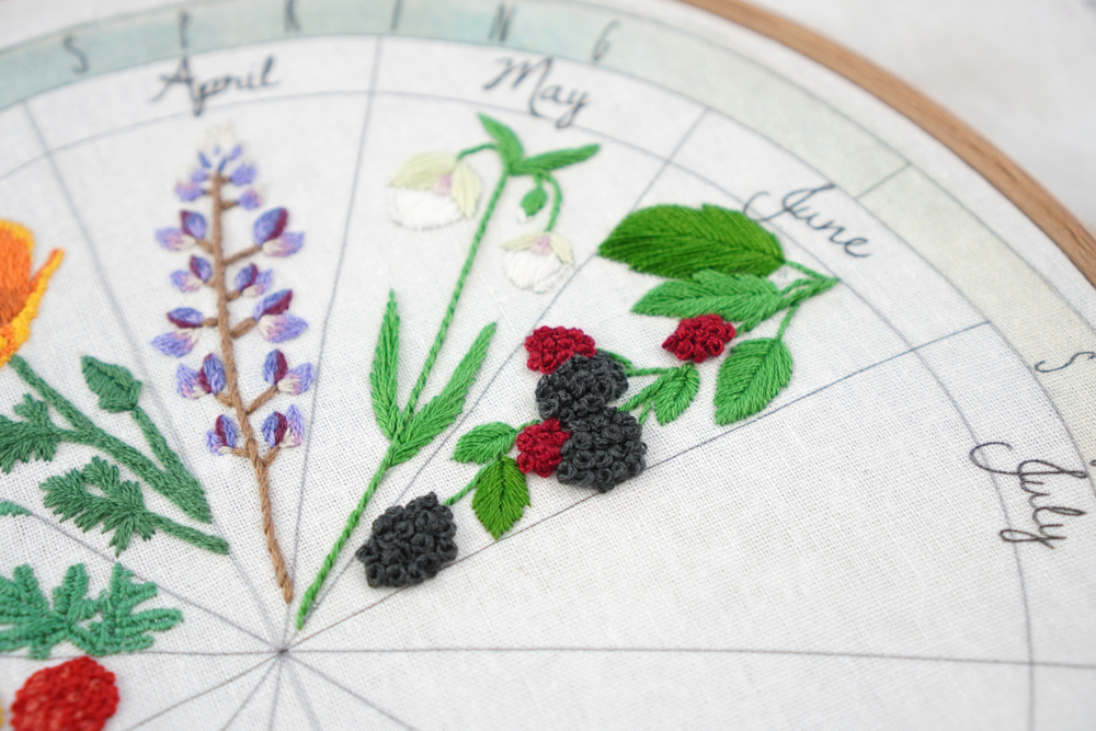 Blackberry Embroidery – June Phenology - Cutesy Crafts
