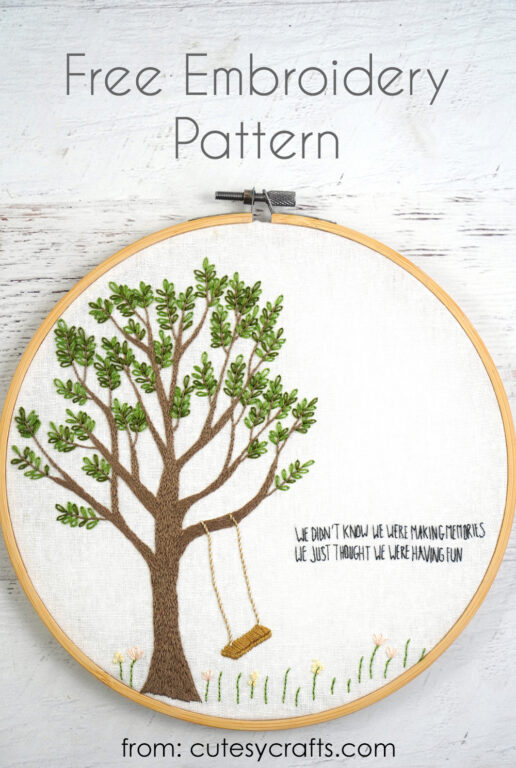 Free Tree Embroidery Pattern - Cutesy Crafts