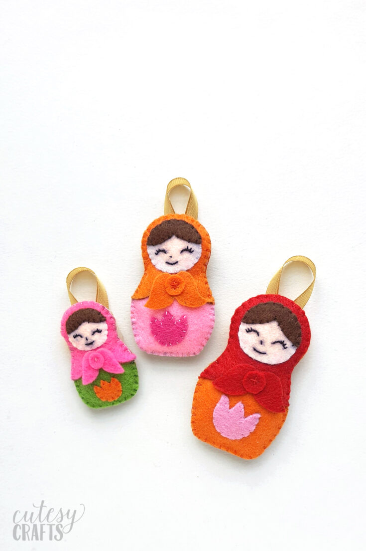 Unique Handmade Christmas Ornaments - Matryoshka Dolls - Cutesy Crafts