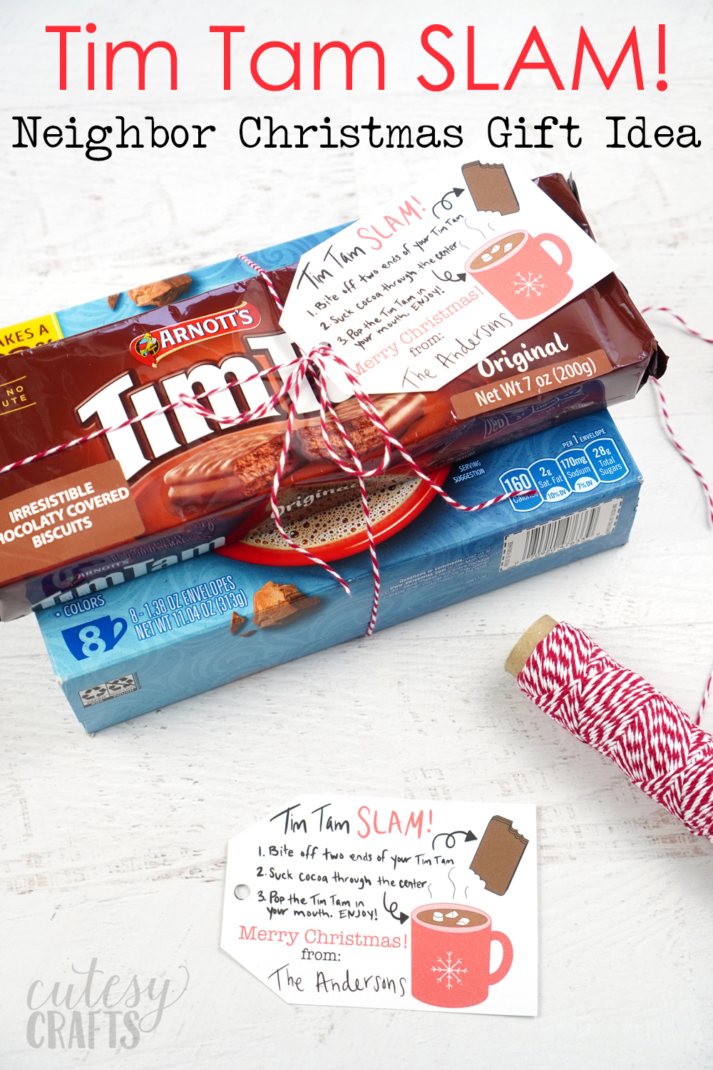 Neighbor Gift Idea - Tim Tam Gift Tags - Cutesy Crafts
