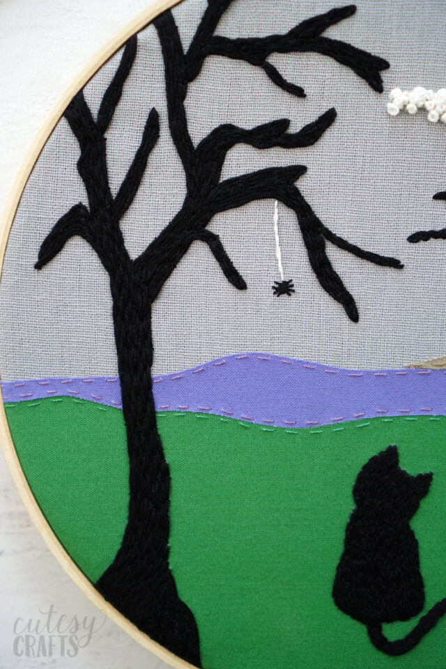 Halloween Cat Embroidery - Cutesy Crafts